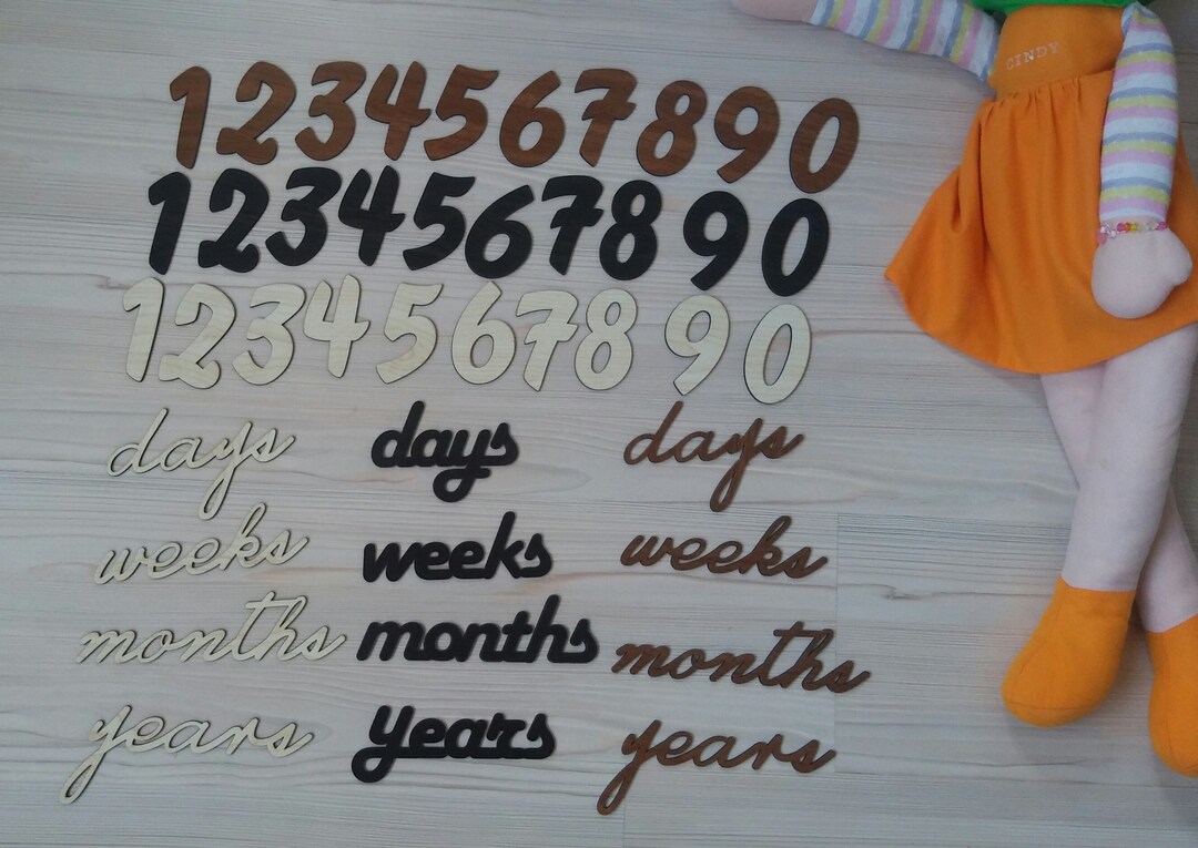 Milestone Numbers, Baby Monthly Milestone Wood, Baby Shower Gift ...