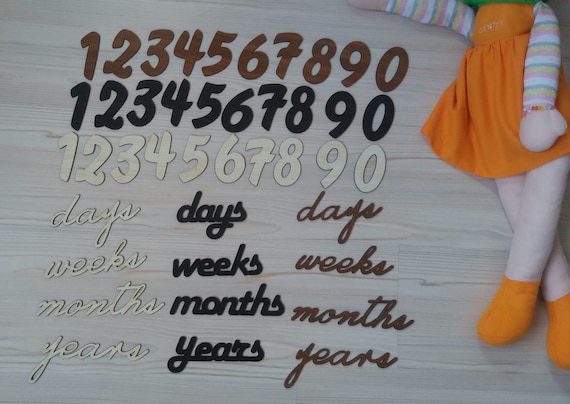 Milestone Numbers Baby Monthly Milestone Wood Baby Shower | Etsy