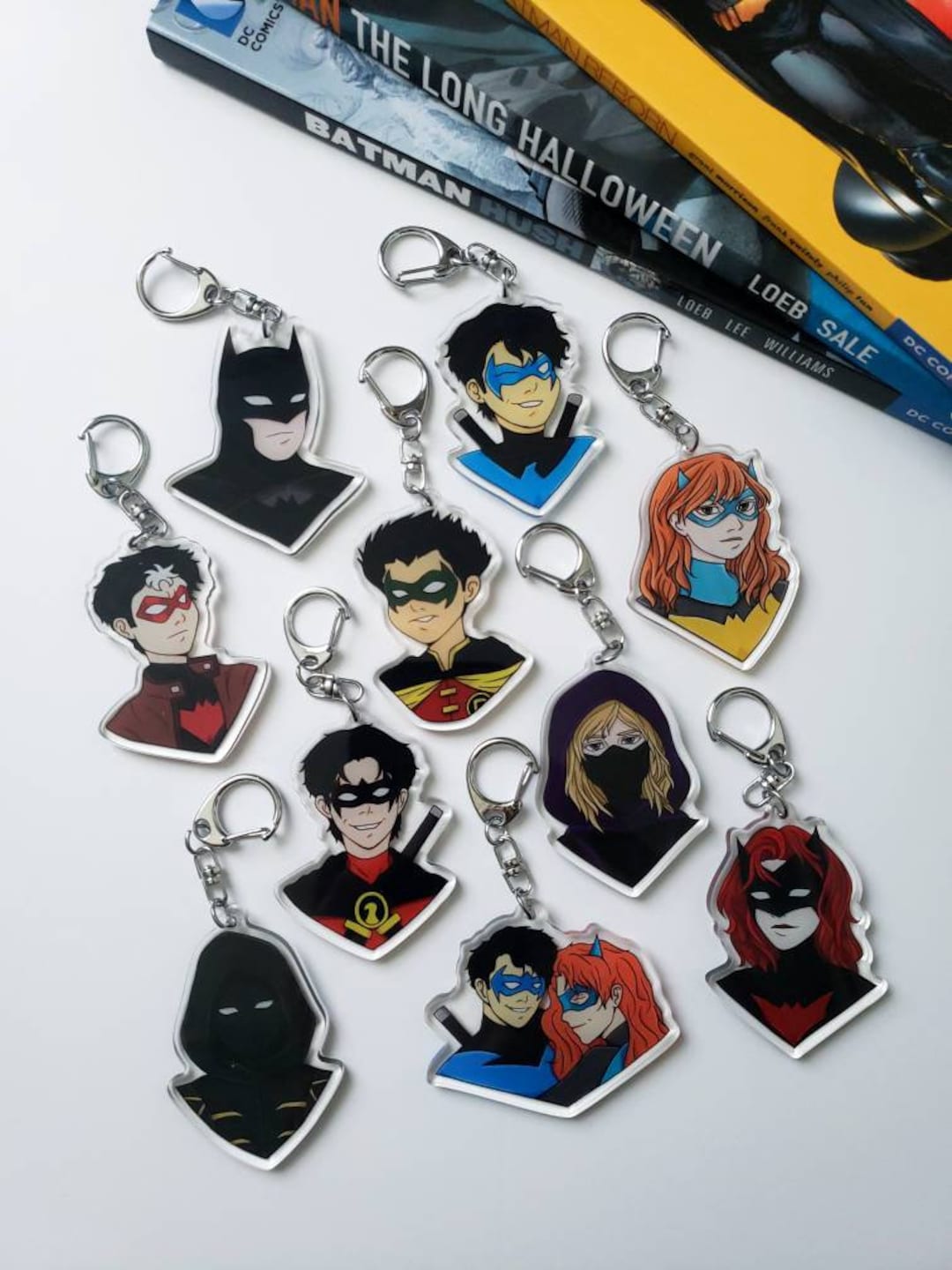DC Superhero Batfamily Acrylic Keychain Charm - Etsy