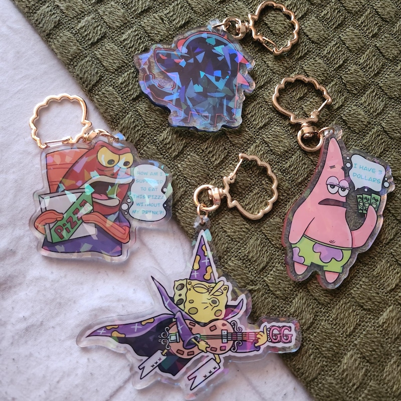 Spongebob Keychain - Etsy