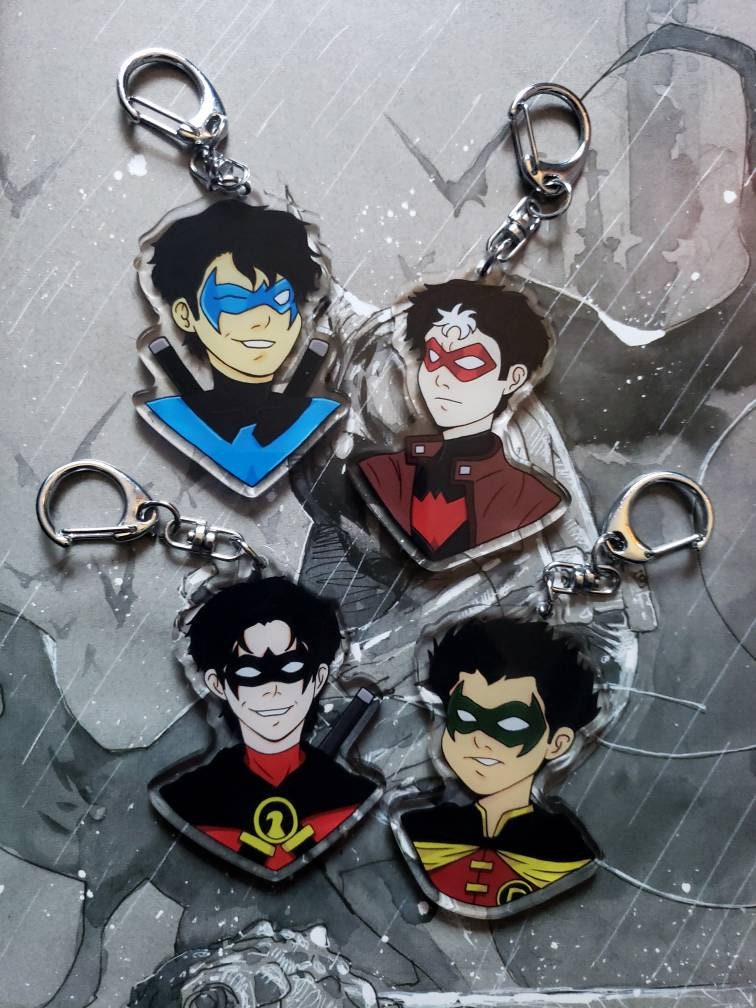 DC Superhero Batfamily Acrylic Keychain Charm | Etsy