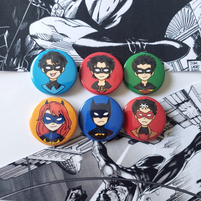 DC Superhero Batfamily Buttons - 1.5" - Etsy