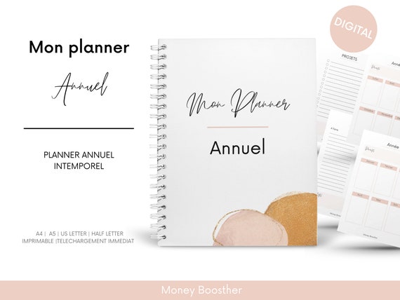 PLANNER ANNUEL A IMPRIMER Organiseur Téléchargeable Agenda | Etsy