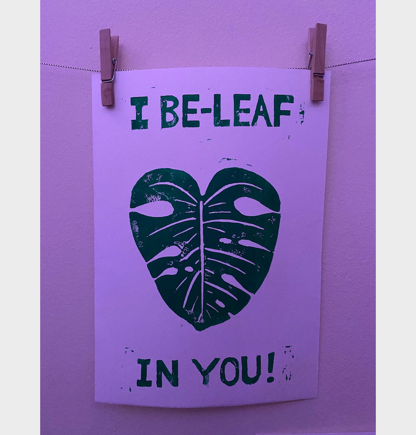 I Be-leaf dans You Lino Print - Etsy France