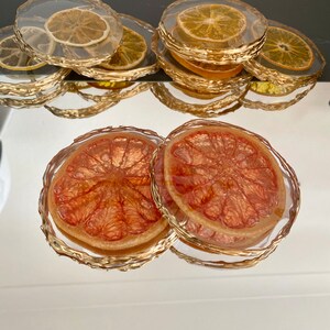 Orange Slice Resin Coaster, Dried Fruit Drink Coaster, Citrus Slice ...