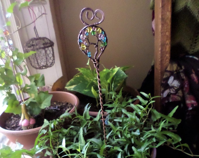 Crystal Tree of Life Fairy/garden Plant Stake in Oxidized Copper - Etsy