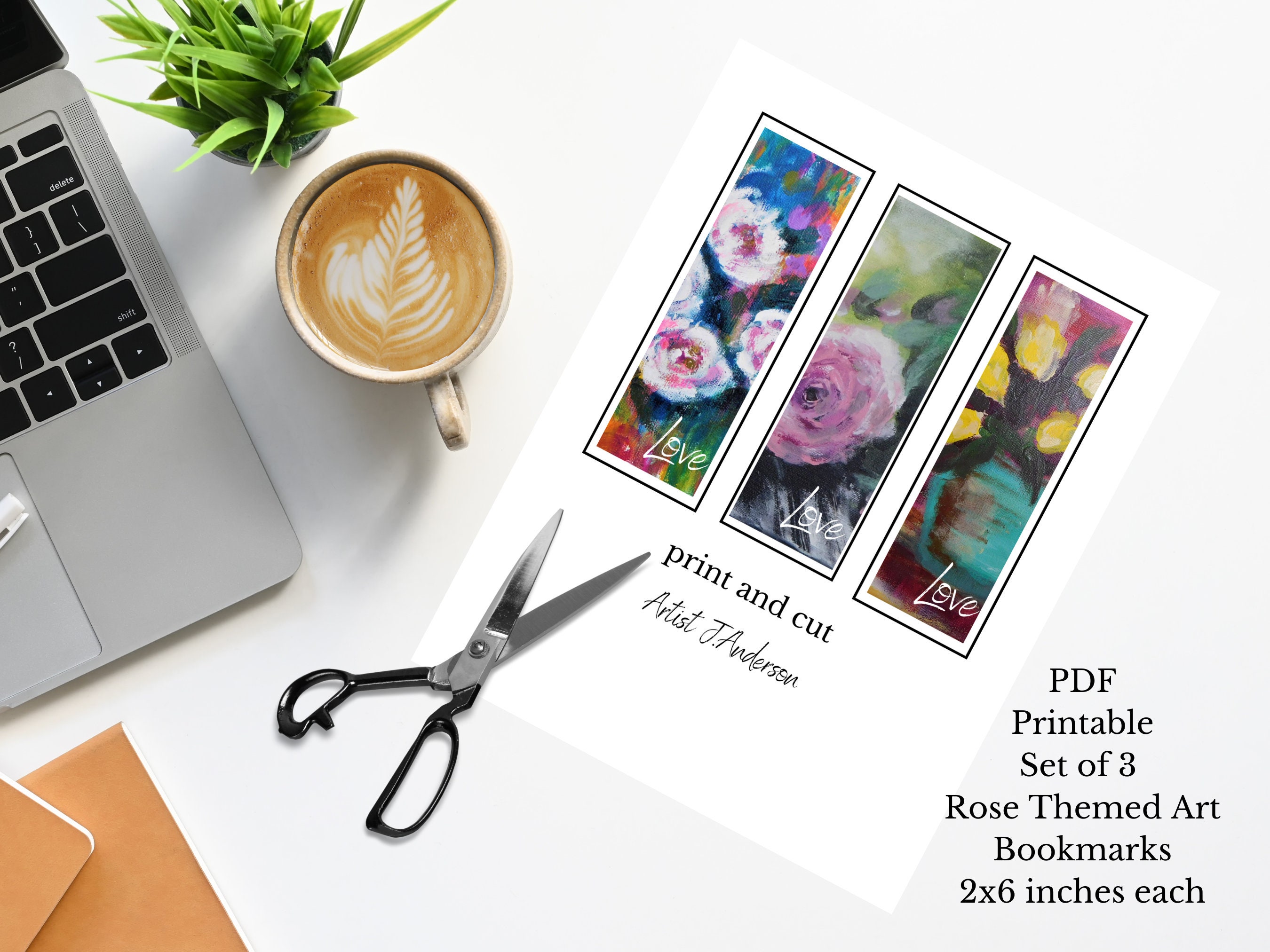 Roses Bookmark Set of 3, Printable Art, PDF, Digital Download - Etsy