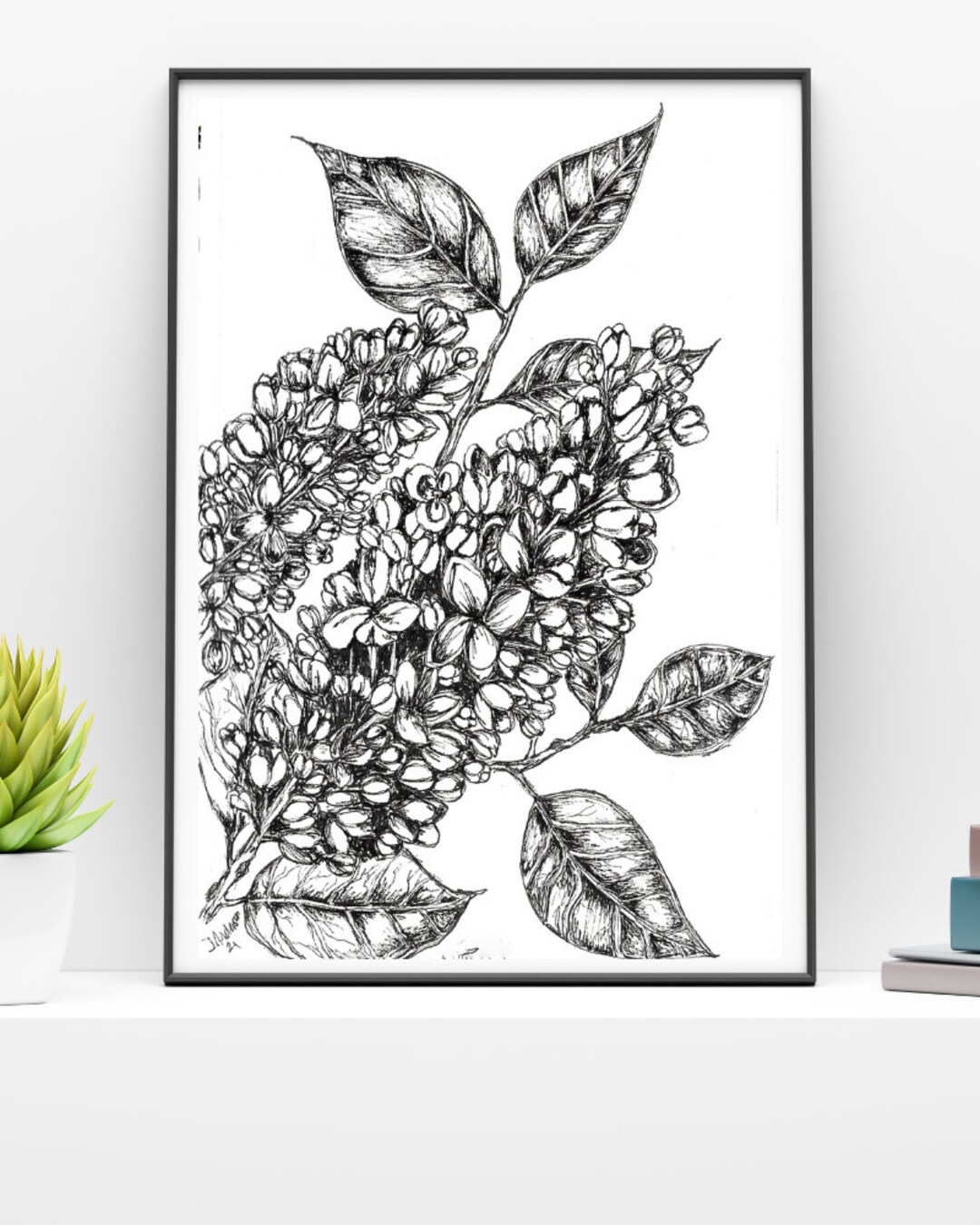 Printable Lilac Coloring Art Page, by J.anderson Botanical Artist PDF ...