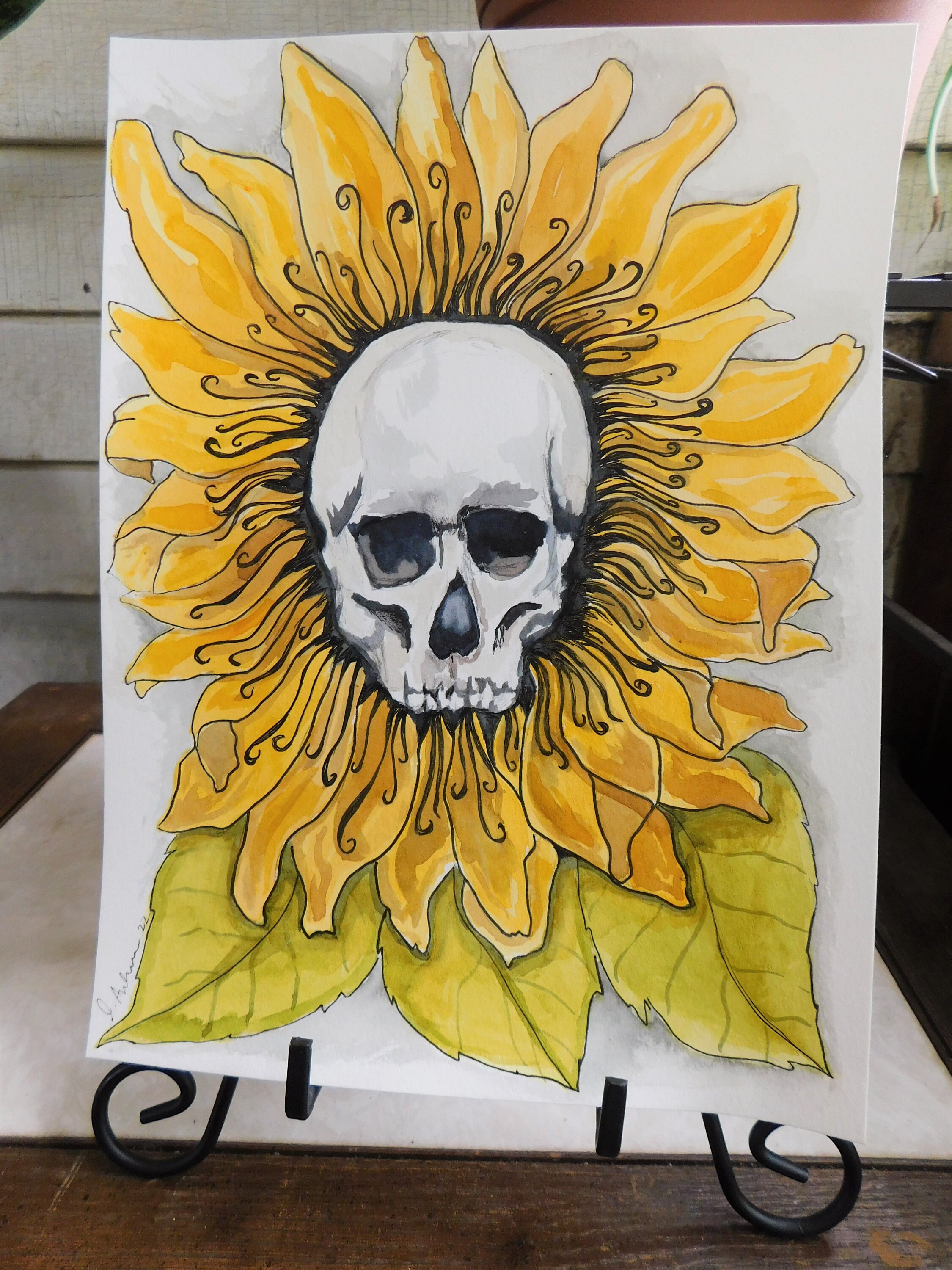Sunflower Vs Footprints Skull
