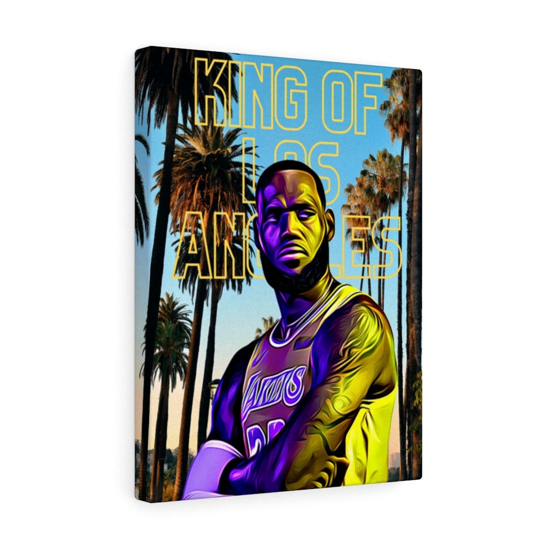Lebron James King of LA Lakers Canvas Gallery Wraps - Etsy