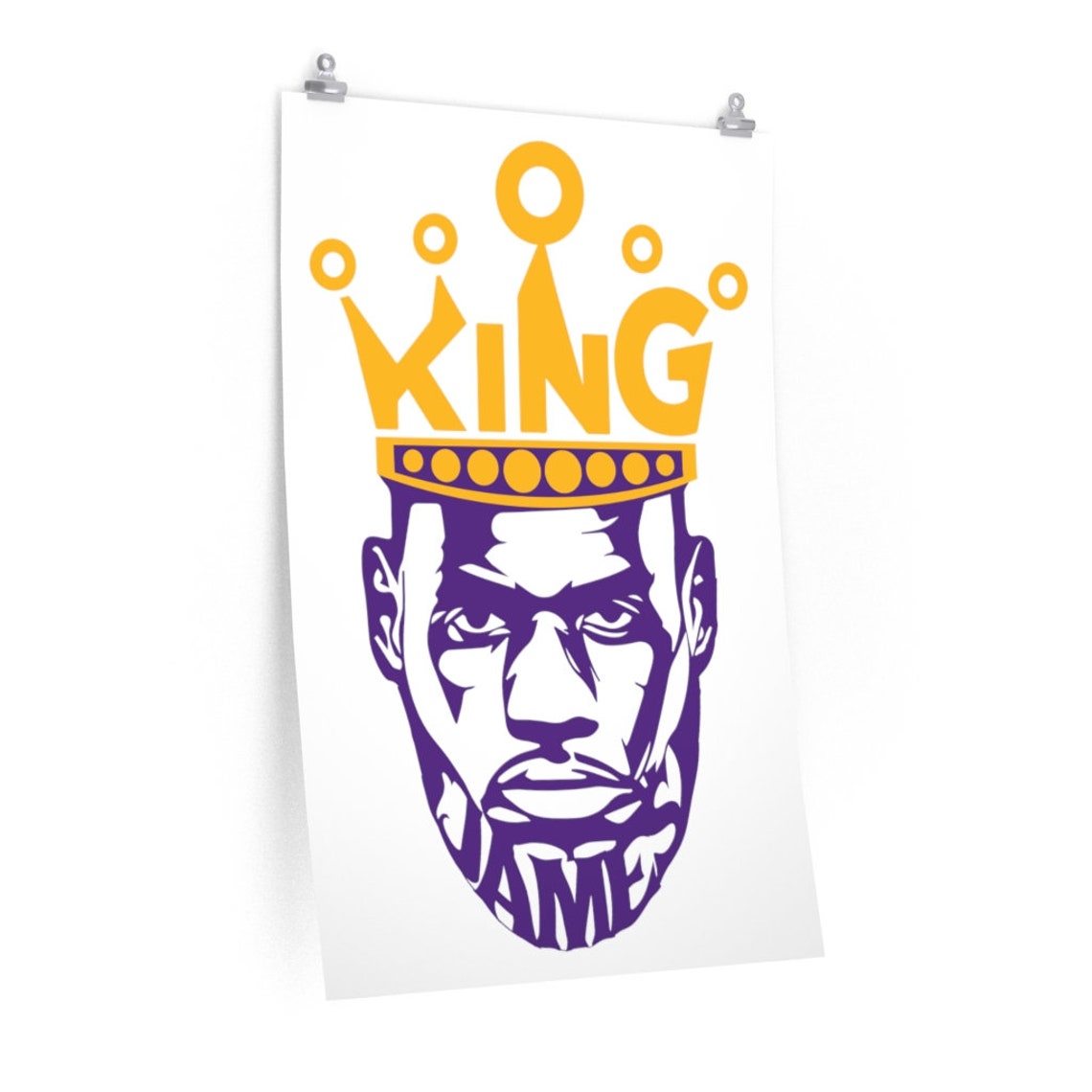 King Lebron James Los Angeles Lakers Word Art Minimalist Premium Matte ...