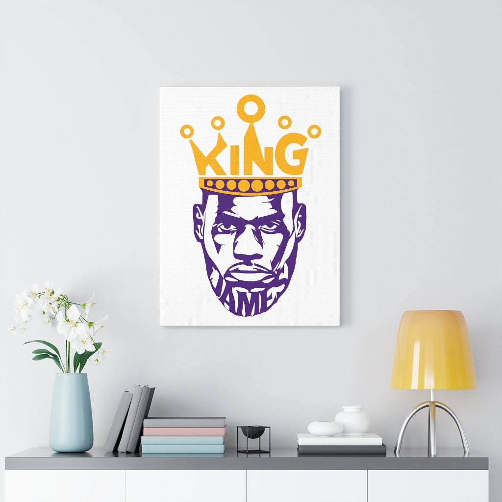 King Lebron James Los Angeles Lakers Word Art Minimalist White ...