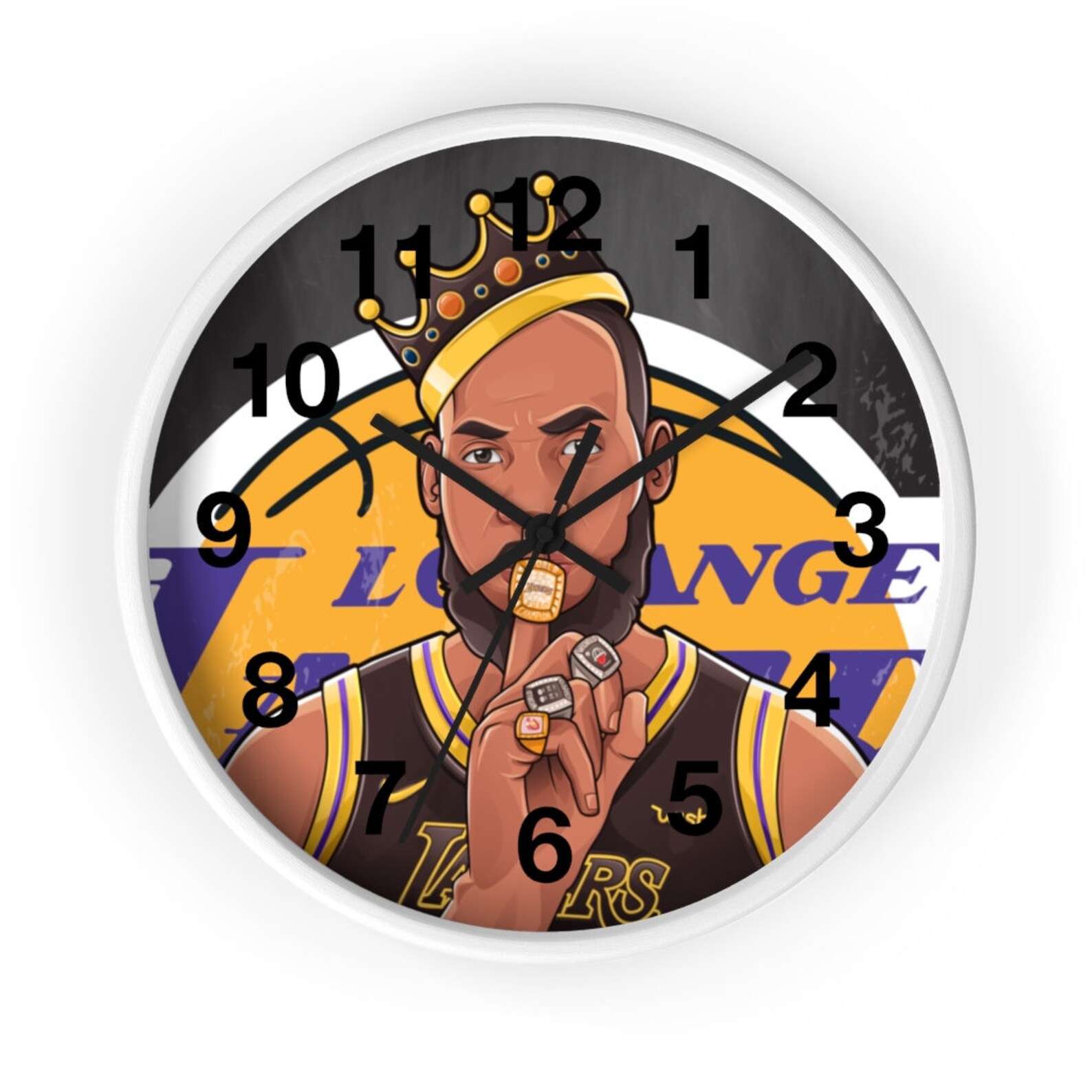 King Lebron James NBA LA Lakers Championship Rings 10" Wall Clock - Etsy
