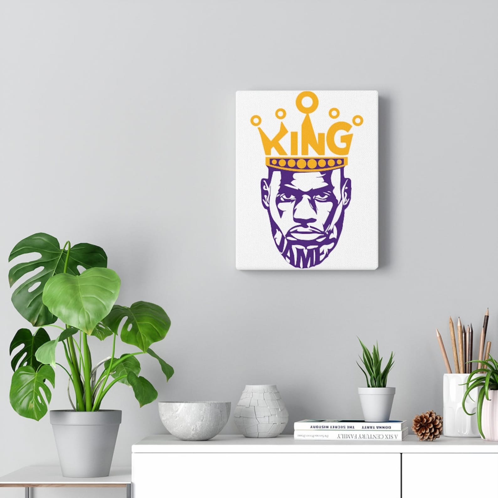 King Lebron James Los Angeles Lakers Word Art Minimalist White ...