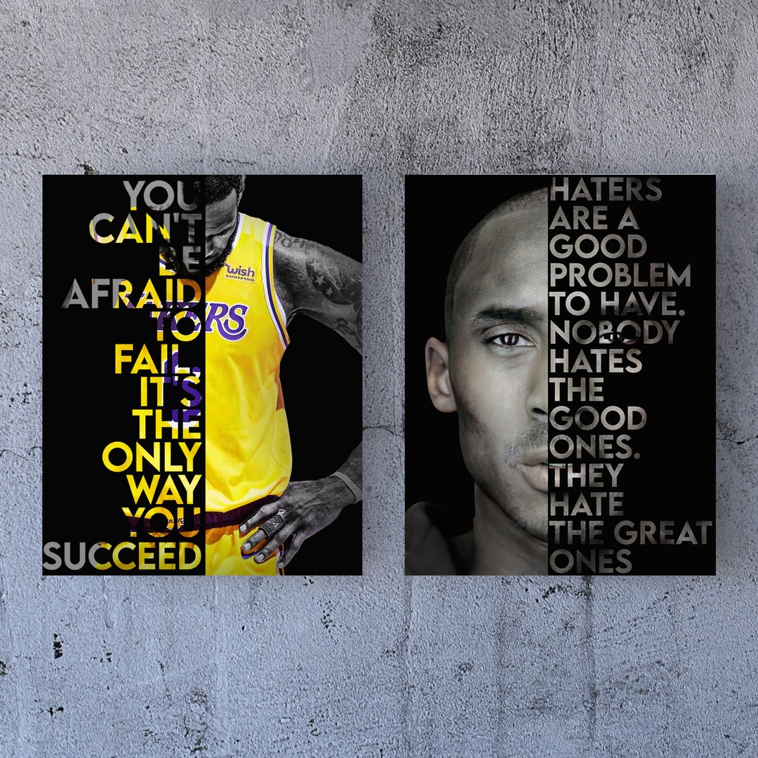 Lebron James Lakers Motivation Bundle Canvas Poster Wall Art - 2 Pieces ...
