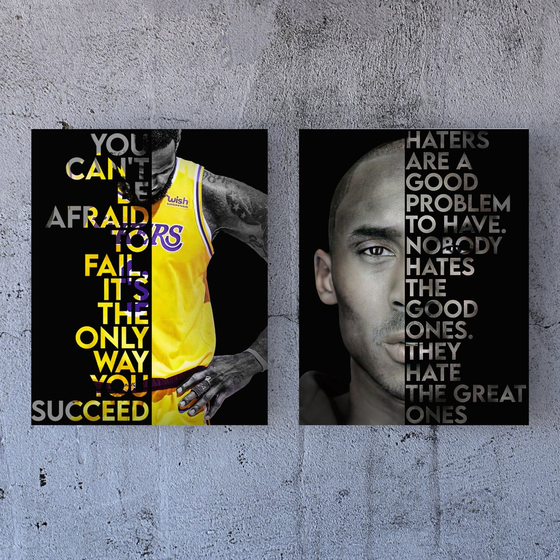 Lebron James Lakers Motivation Bundle Canvas Poster Wall Art 2 Pieces ...