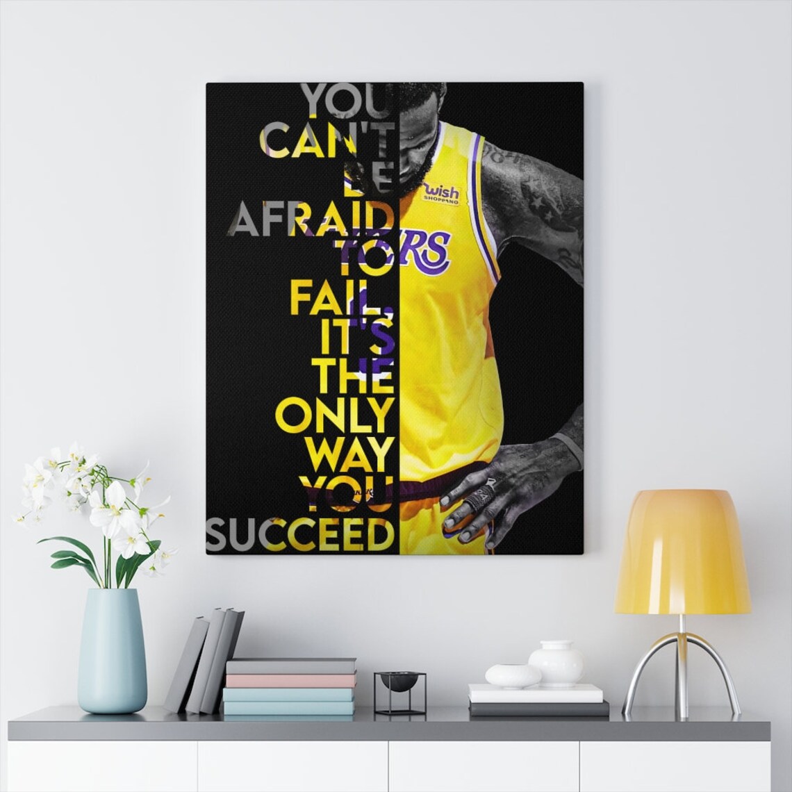 Lebron James Lakers Motivation Bundle Canvas Poster Wall Art 2 Pieces ...