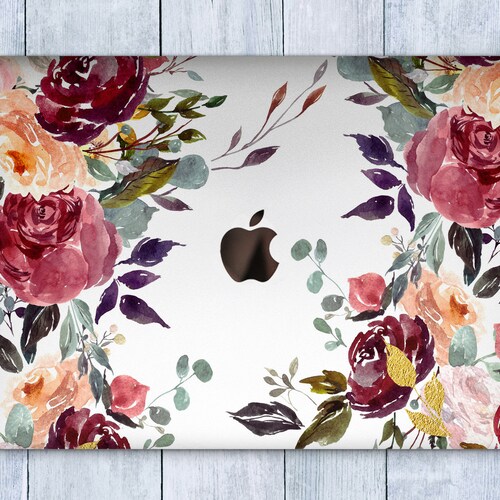 Flower Crown Laptop Skin 15 Inch Pink Roses Macbook Pro 13 - Etsy