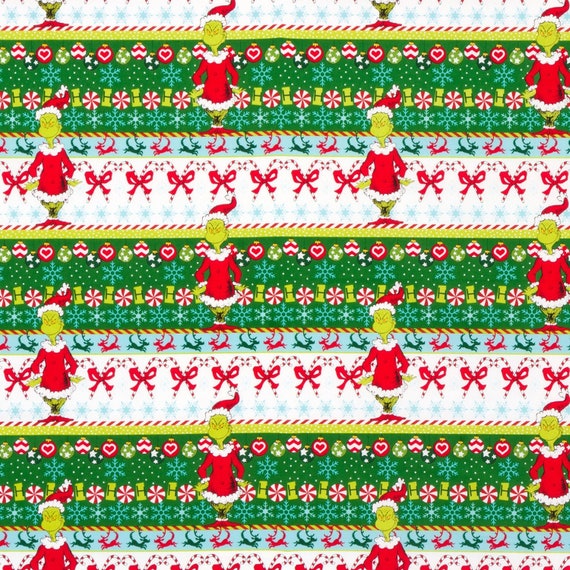 Robert Kaufman How the Grinch Stole Christmas Border | Etsy