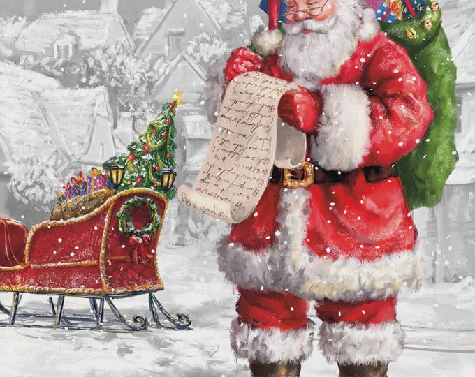 Riley Blake - Christmas Wishes Santa Cotton Panel 35.5"x43" - Etsy
