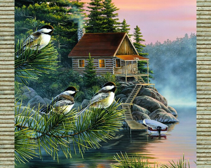 Northcott Fabrics - Cabin View Birds Nature Panel 24" X 43" Cotton ...