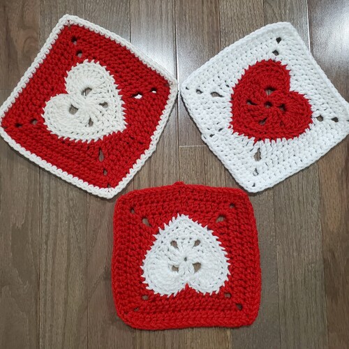 Crochet Heart Granny Square Pattern Pdf Download - Etsy