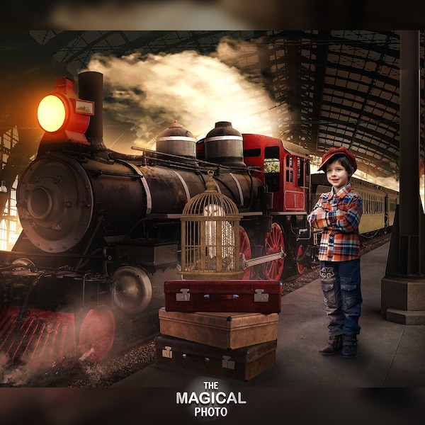 Train Station Backdrop - Etsy