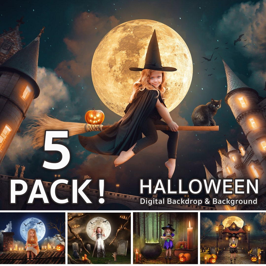 5 PACK ! Halloween Digital Background, Digital Backdrop, for Composite ...