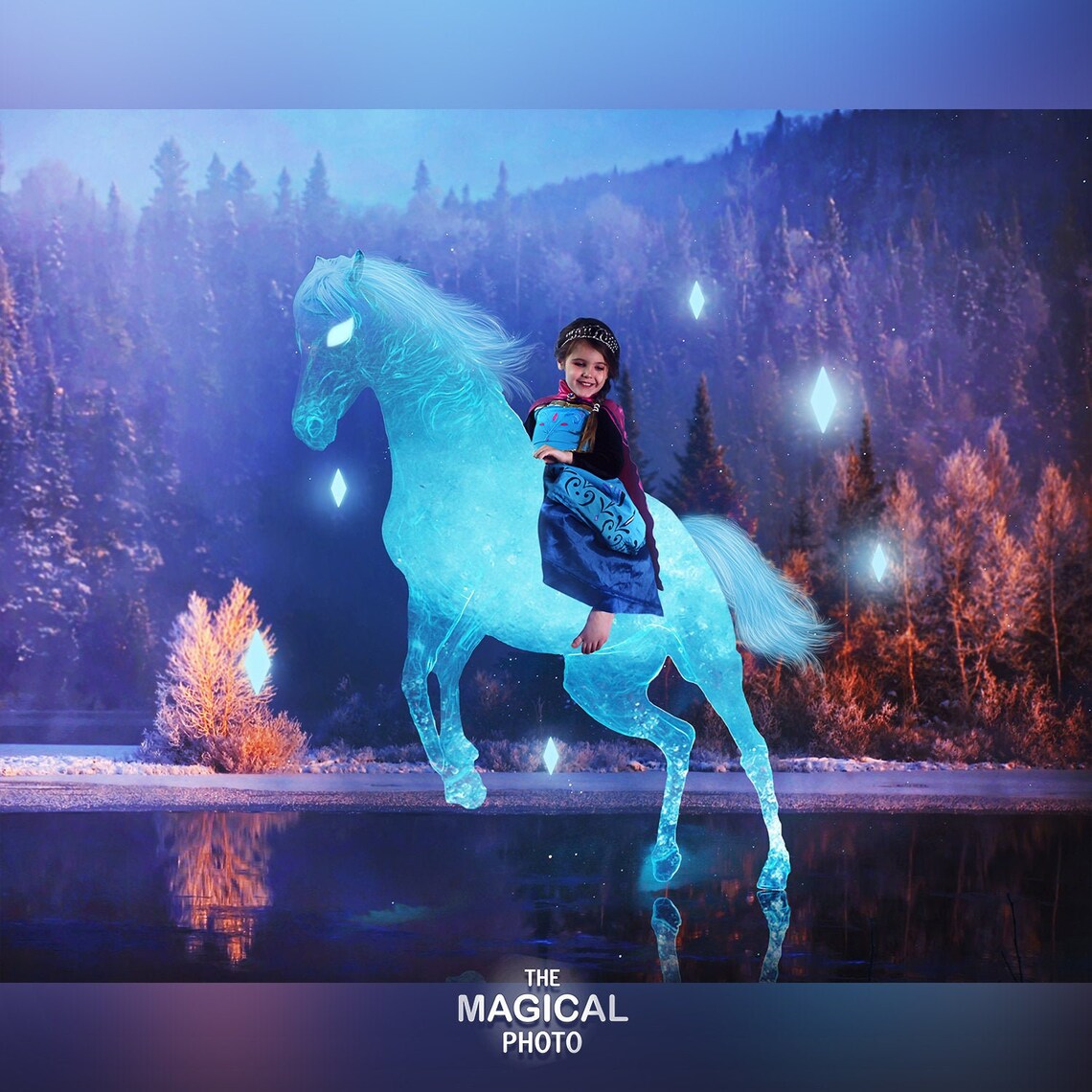 Frozen Water Horse Digital Background Digital Backdrop for - Etsy