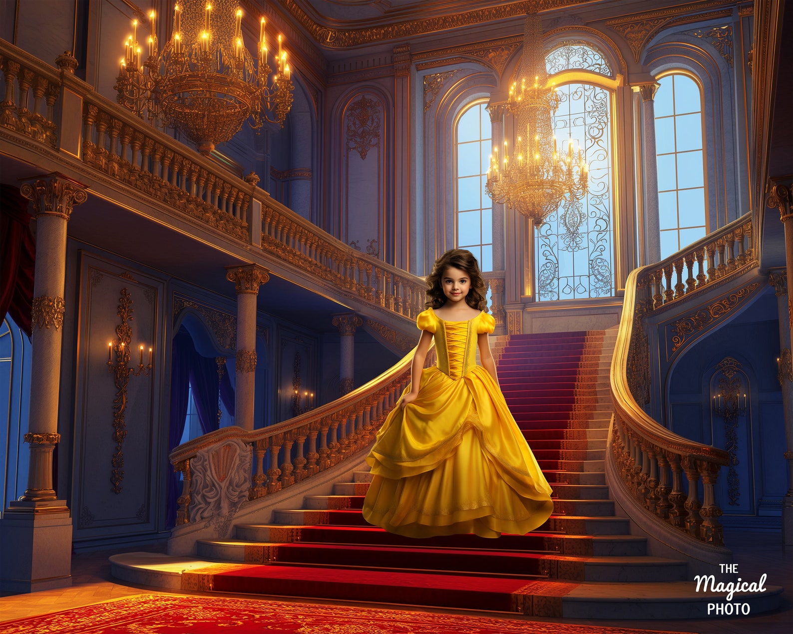 Princess Staircase Digital Backdrop, Castle Ballroom Photography ...