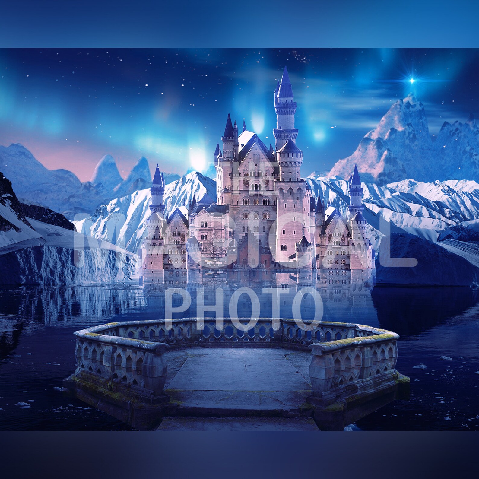 Frozen Castle Digital Background Digital Backdrop for | Etsy