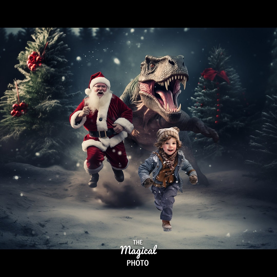 Christmas, T-rex Digital Background, Digital Backdrop, for Composite ...