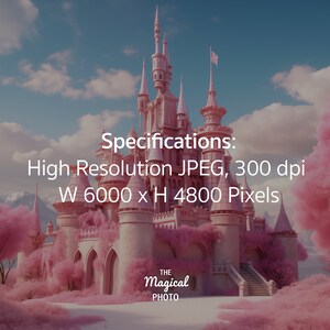 Princess Pink Castle Digital Background, Digital Backdrop, for ...