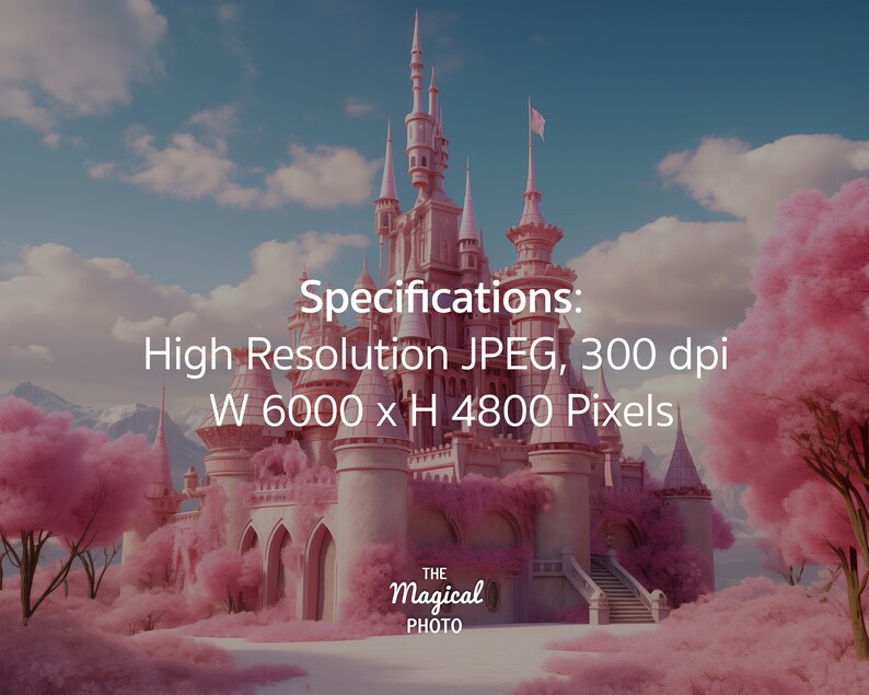 Pink Princess Castle Digital Backdrop (JPEG) - Etsy