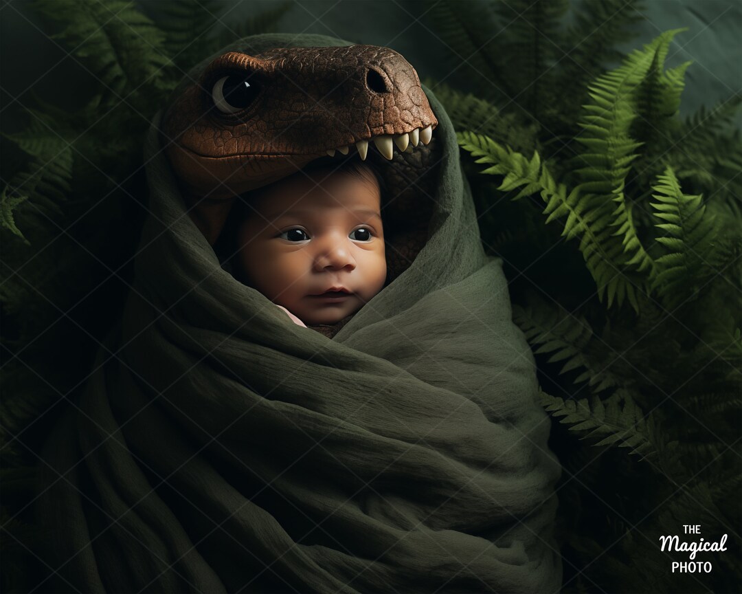 Newborn Dinosaur Photo Prop, Jurassic Raptor, Face Insert (digital ...