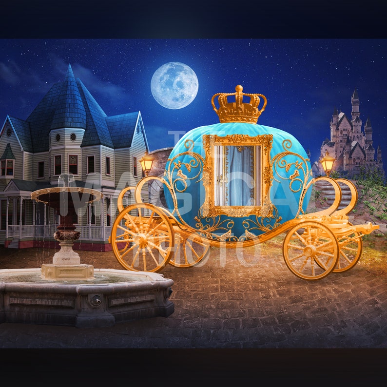 Princess Carriage Digital Backdrop, Fantasy Photography (digital ...
