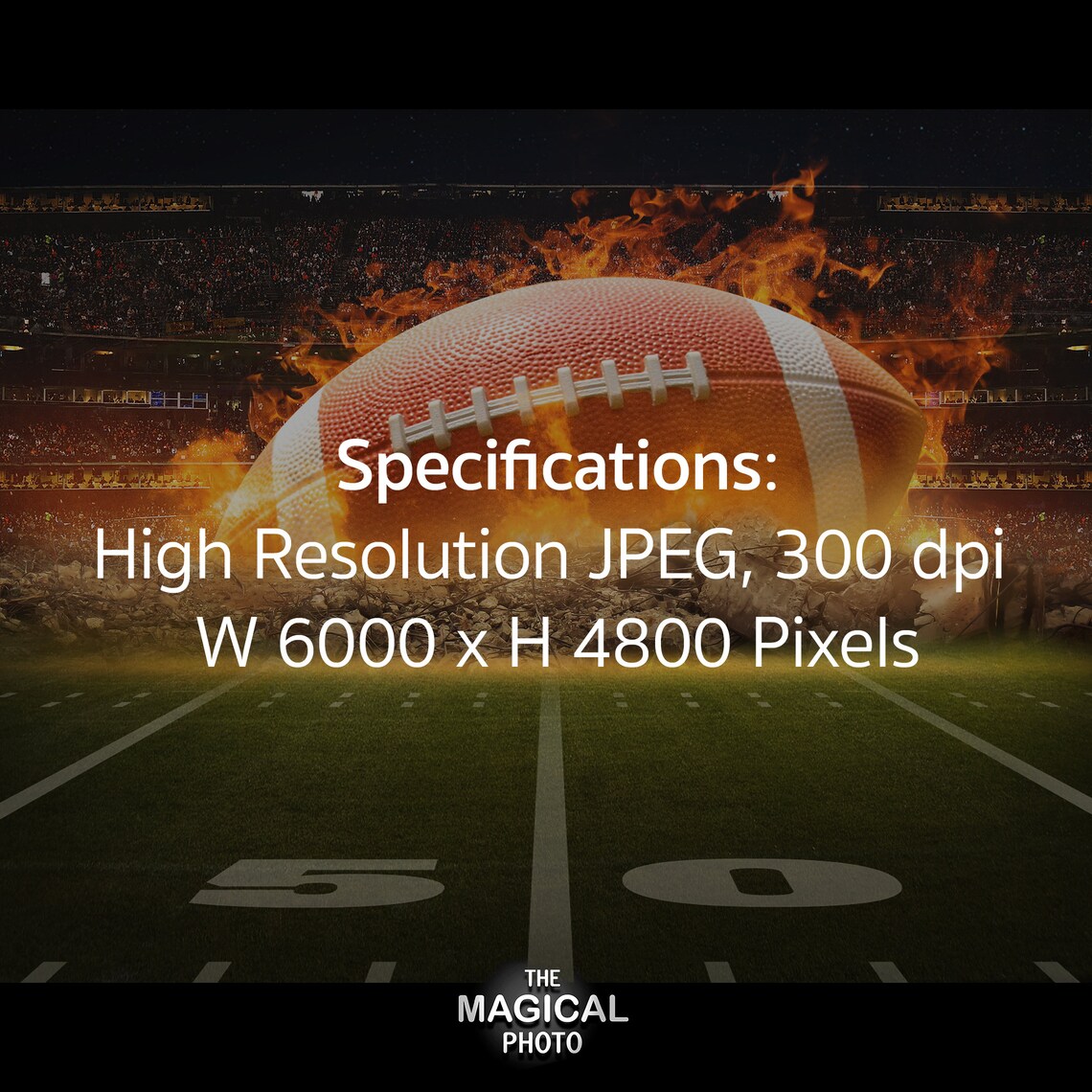 Football on Fire Digital Background Digital Backdrop - Etsy