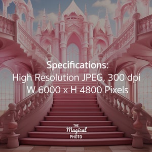 Princess Pink Staircase Digital Background, Digital Backdrop, for ...