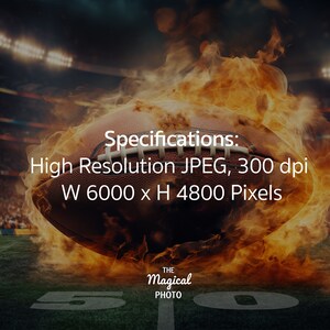 Football on Fire, Digital Background, Digital Backdrop, Photography ...