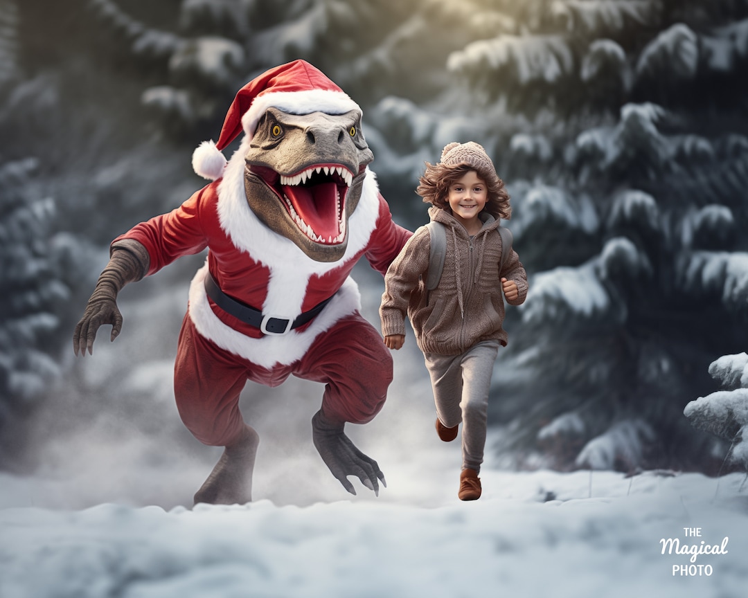 Christmas, T-rex Digital Background, Digital Backdrop, for Composite ...