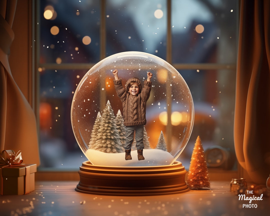 Christmas, Snow Globe Digital Background, Digital Backdrop, for ...
