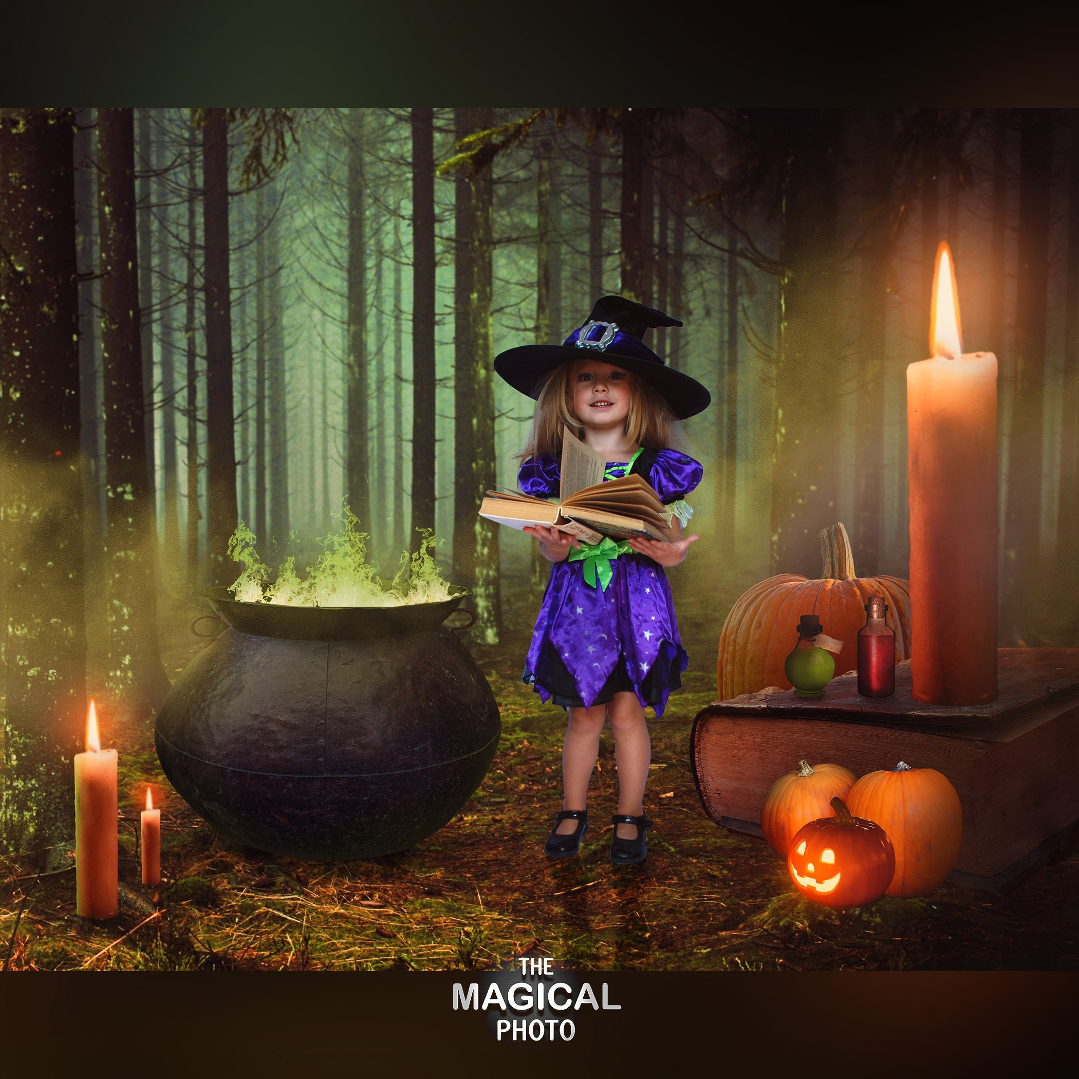 Halloween Witch Cauldron Digital Background Digital - Etsy UK
