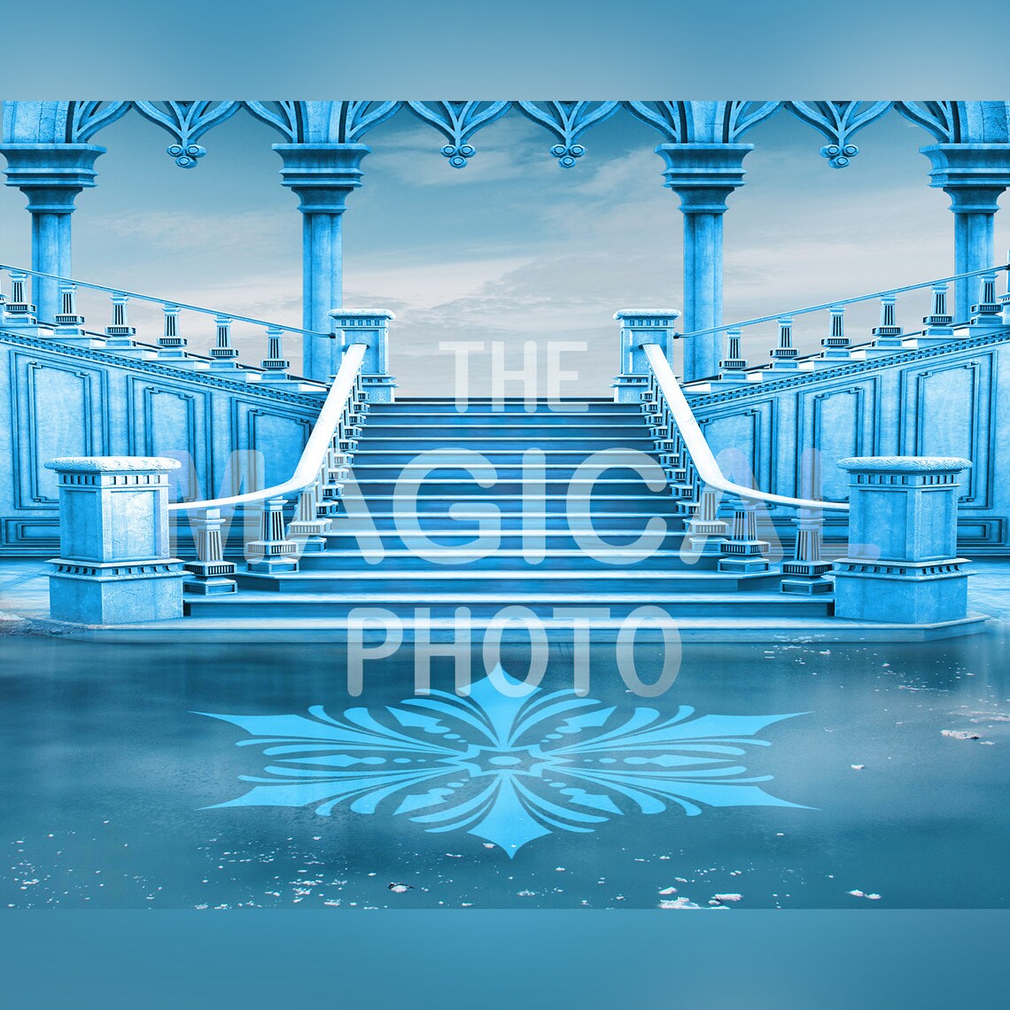 Frozen Ice Castle Digital Background Digital Backdrop for | Etsy