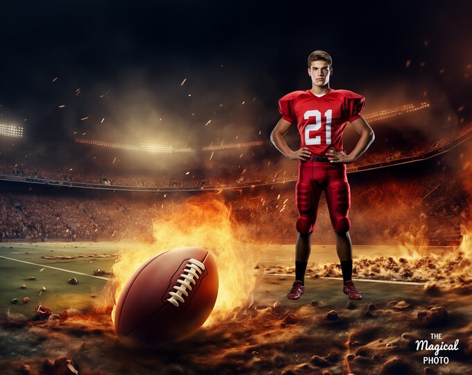Football Field Background With Smoke and Lights, Football Backdrop ...