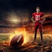 Football on Fire, Digital Background, Digital Backdrop, Photography ...