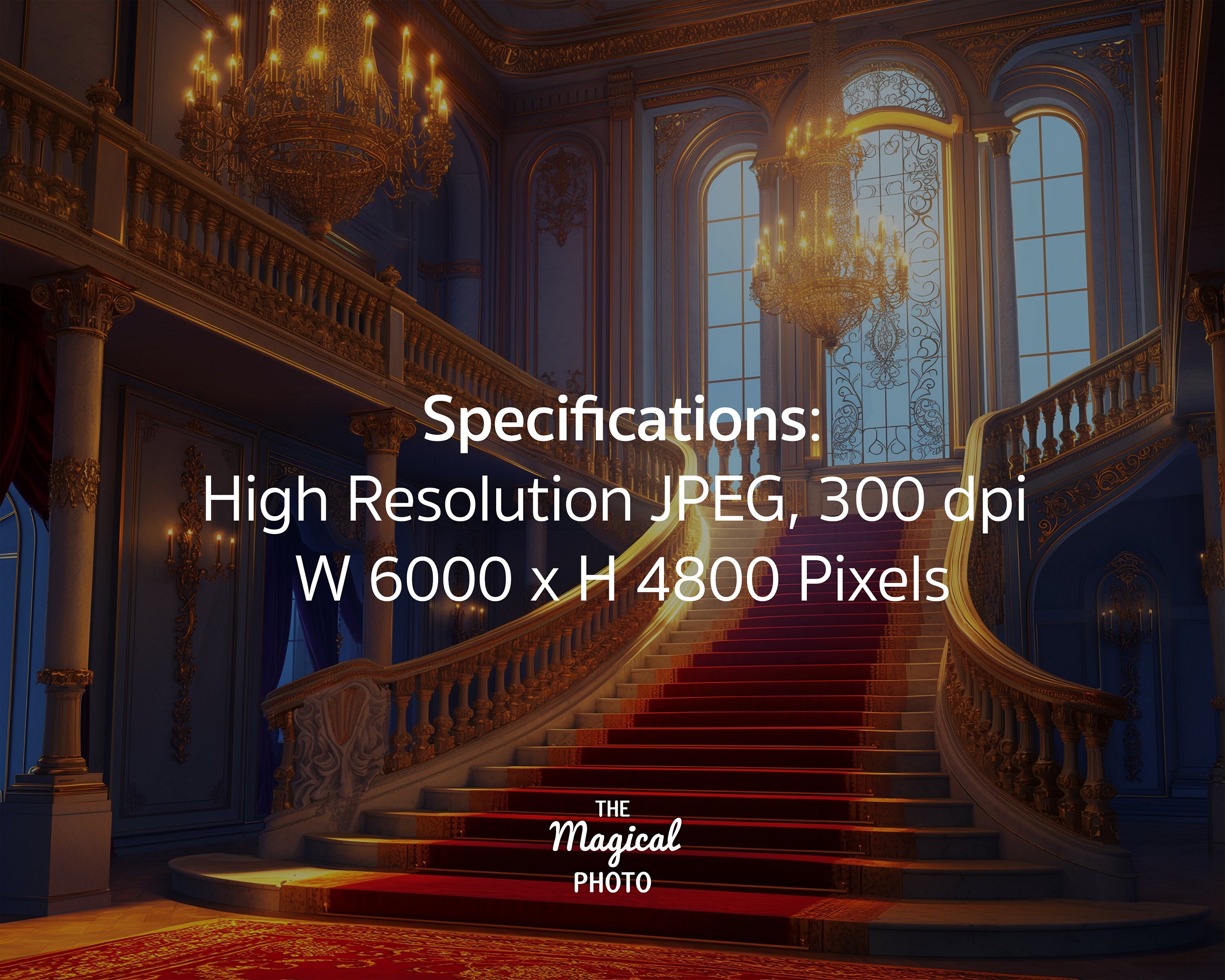 Princess Staircase Digital Backdrop, Castle Ballroom Photography ...