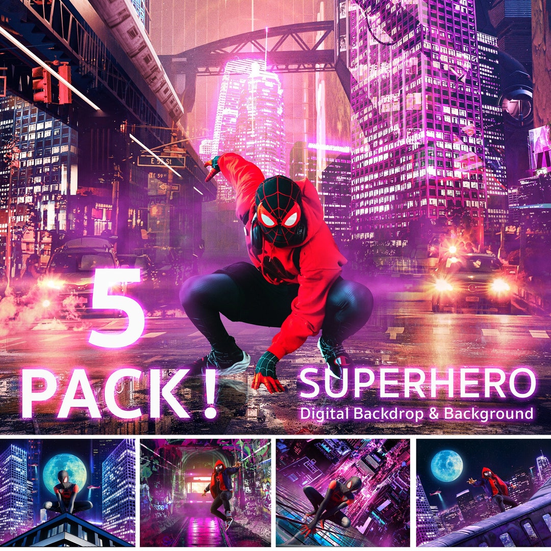 5 PACK ! Superhero Digital Background, Digital Backdrop, for Composite ...