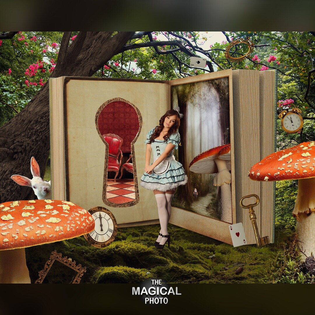 Wonderland Book Digital Background, Digital Backdrop, for Composite ...