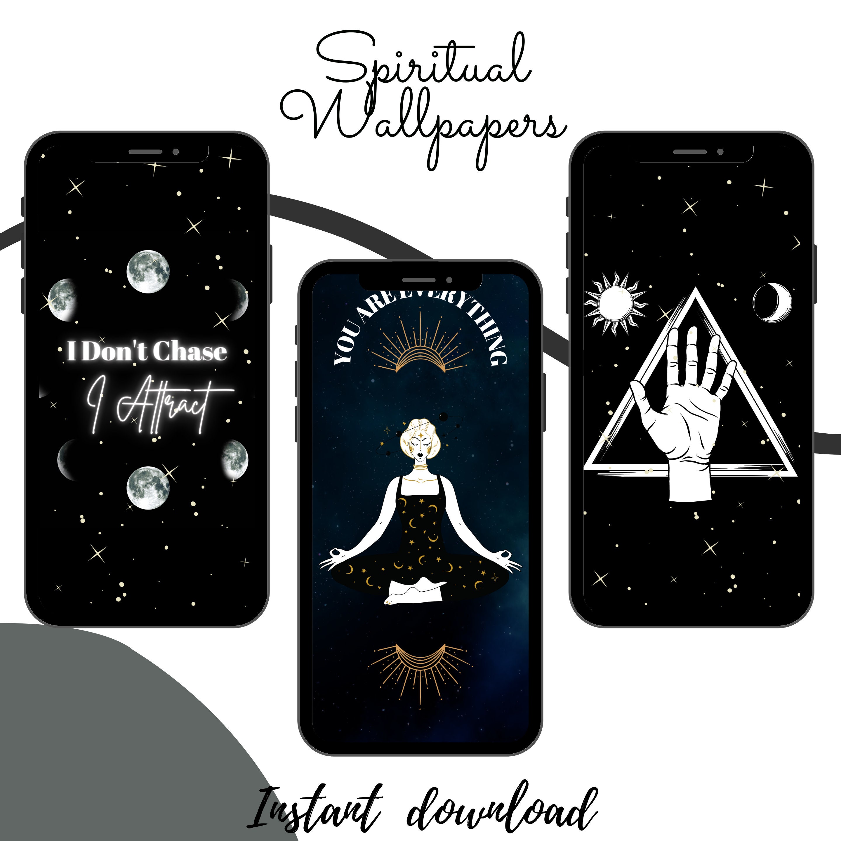 Digital sun & stars. Magical and Witchy phone wallpapers for iPhone ...