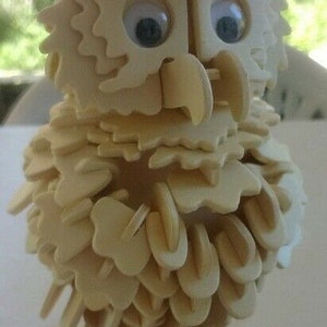 OWL, Wooden Model Kit, 3D Laser Cut, Hobby Craft Self Assembly, DIY ...